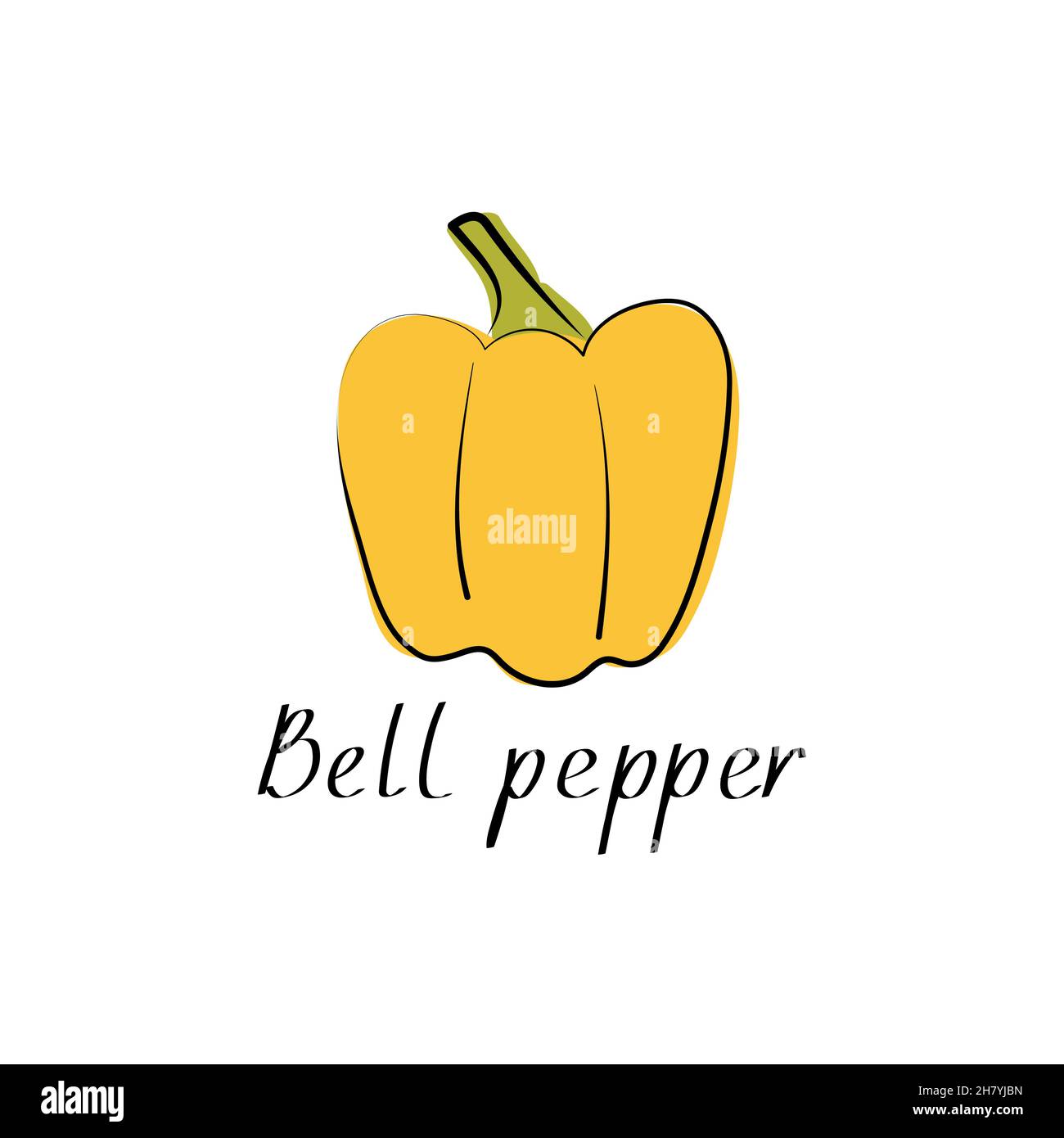 Bell pepper sign. Paprika isolated. Vector flat illustration Stock ...