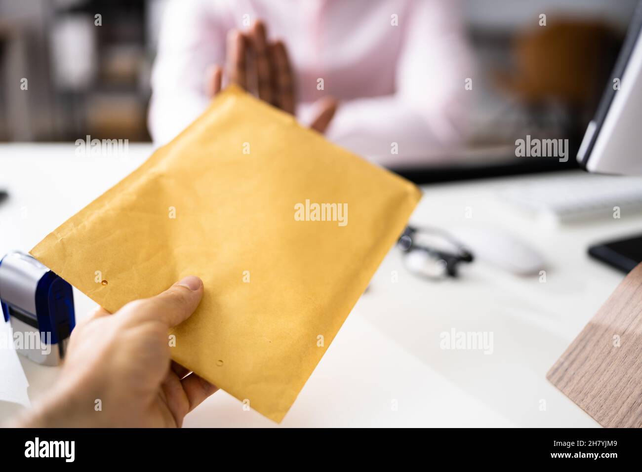Man holding both hands hand to stop hi-res stock photography and images ...