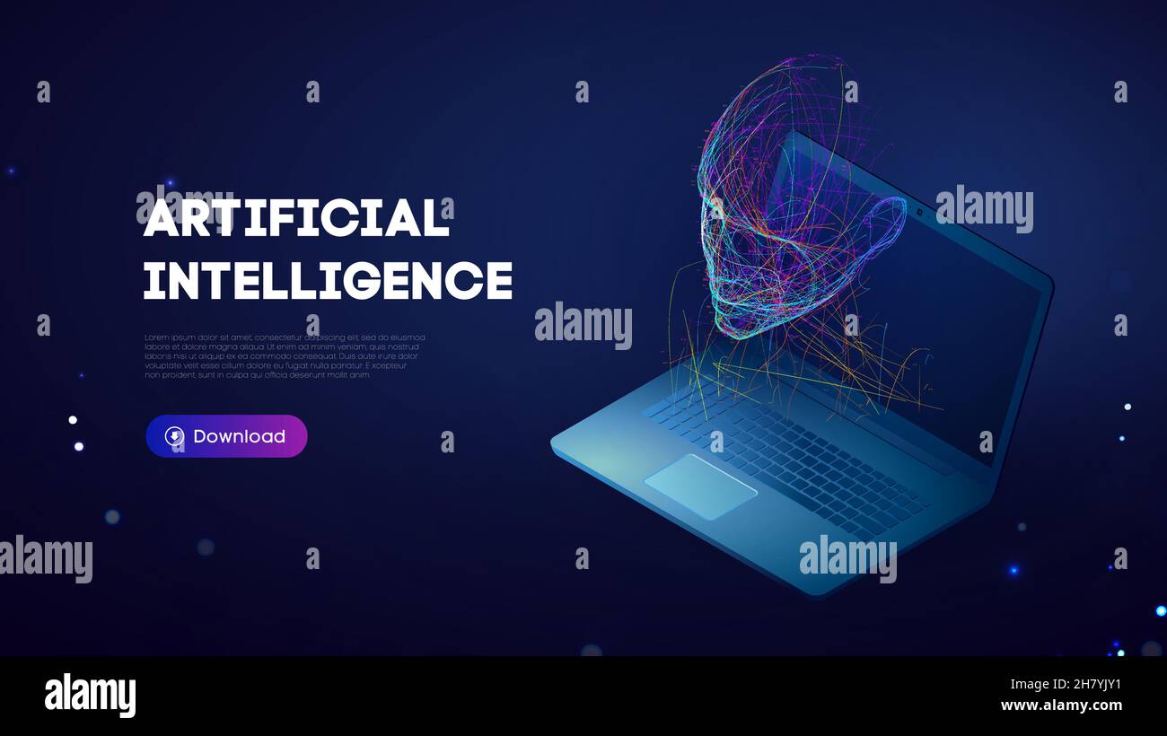 Ai digital brain. Artificial intelligence woman head. Virtual assistant ...