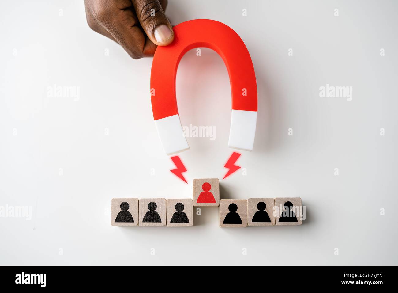 Business Lead And Customer Generation Magnet Pulling Figures Stock ...