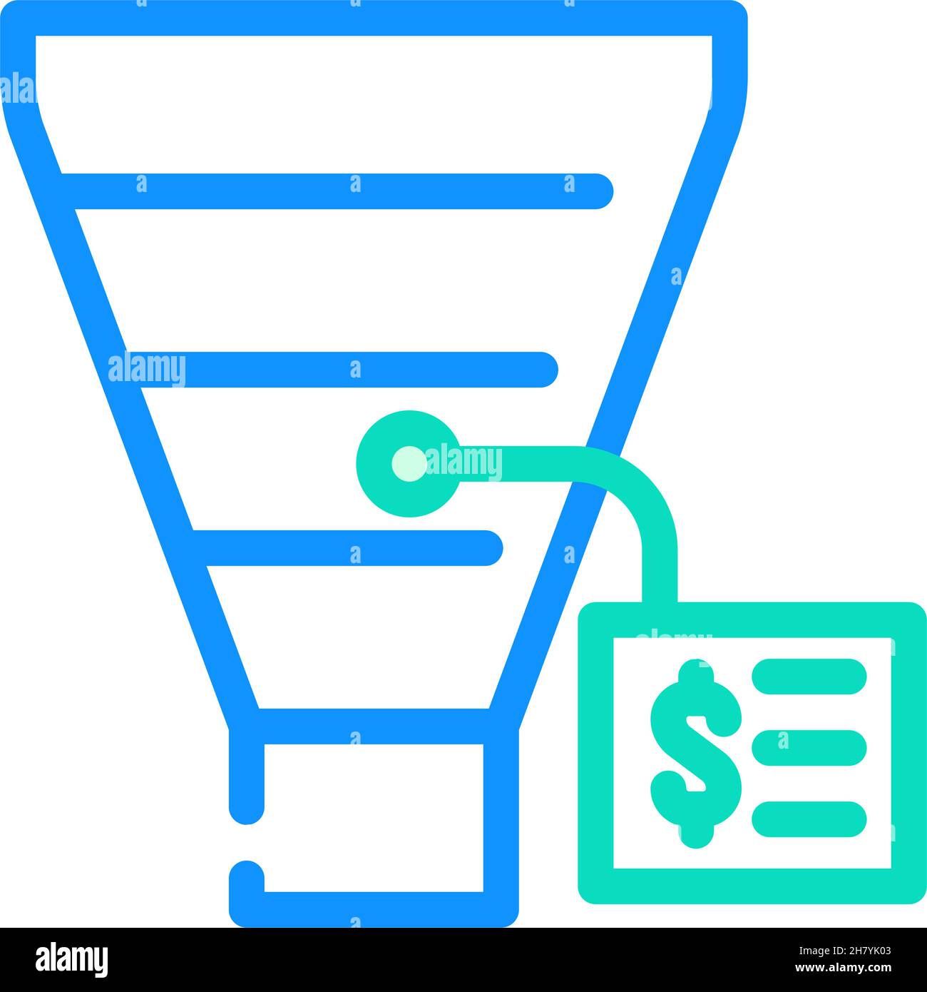 funnel business intelligence filtration system color icon vector ...