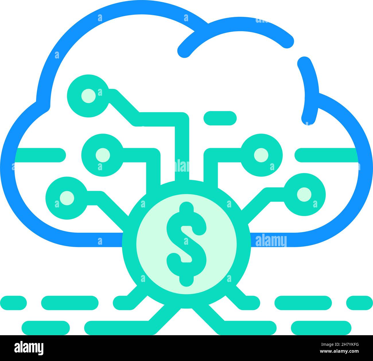 cloud business intelligence color icon vector illustration Stock Vector ...