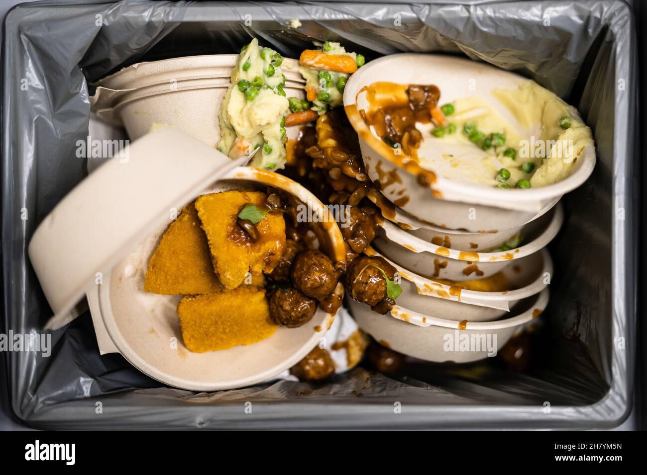Discarded Leftover Food In Trash Or Dustbin Stock Photo - Alamy