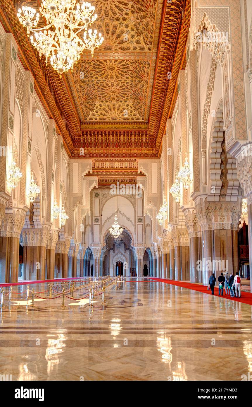 Hassan II mosque interior, Morocco Stock Photo - Alamy