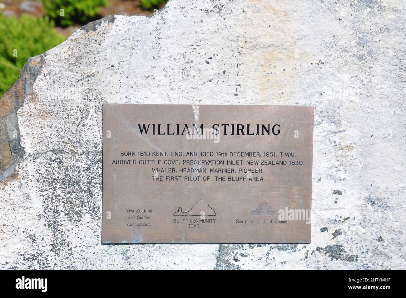 William Stirling Monument in South end of the main land of NZ of ...