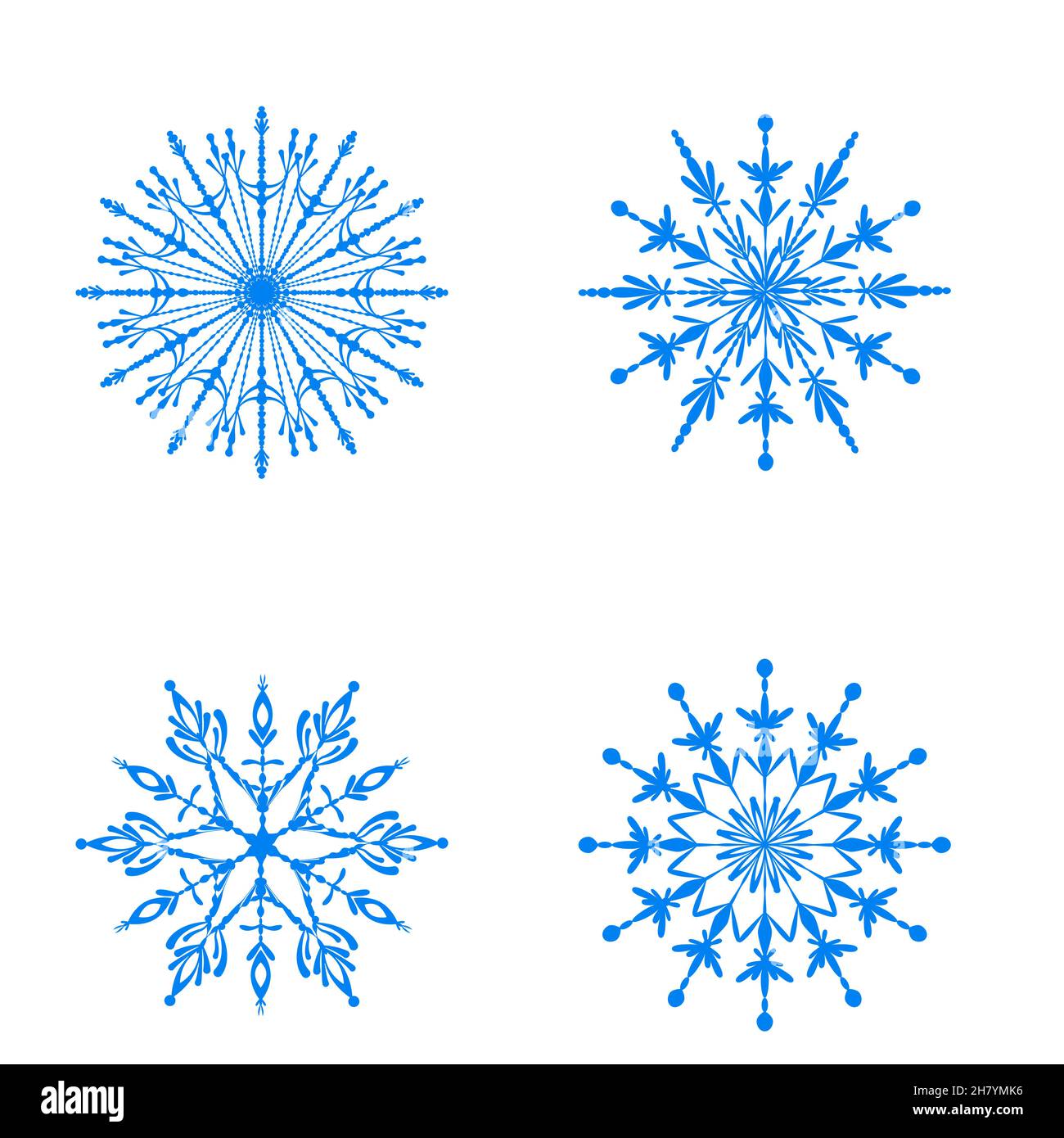 Snowflake icon set. Isolated on white background Stock Vector Image ...