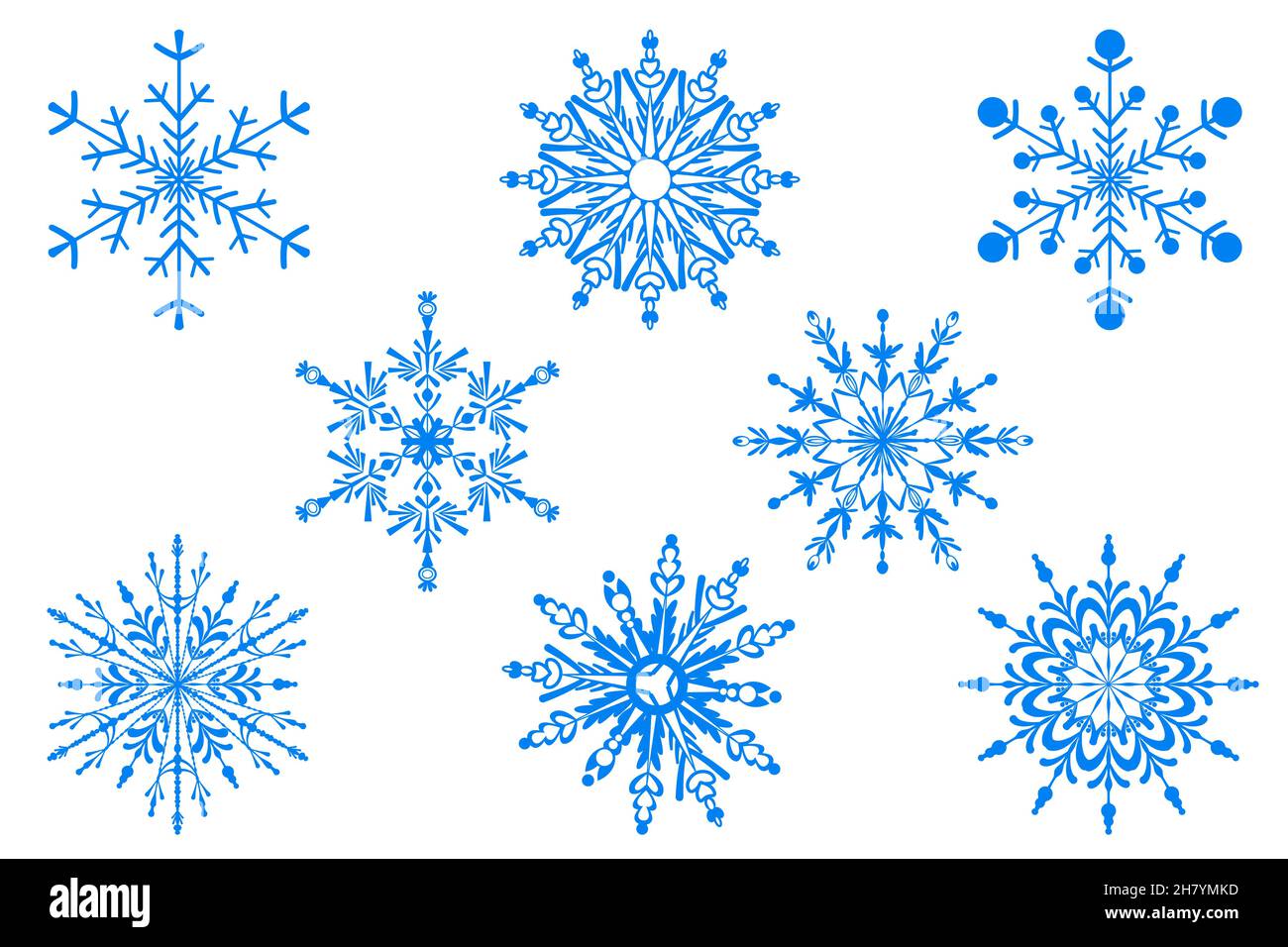 Snowflake icon set. Isolated on white background Stock Vector Image ...