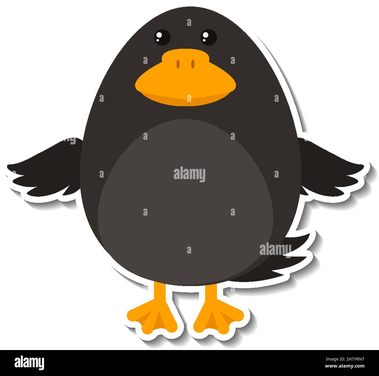 Cute chubby duck animal cartoon sticker illustration Stock Vector Image ...