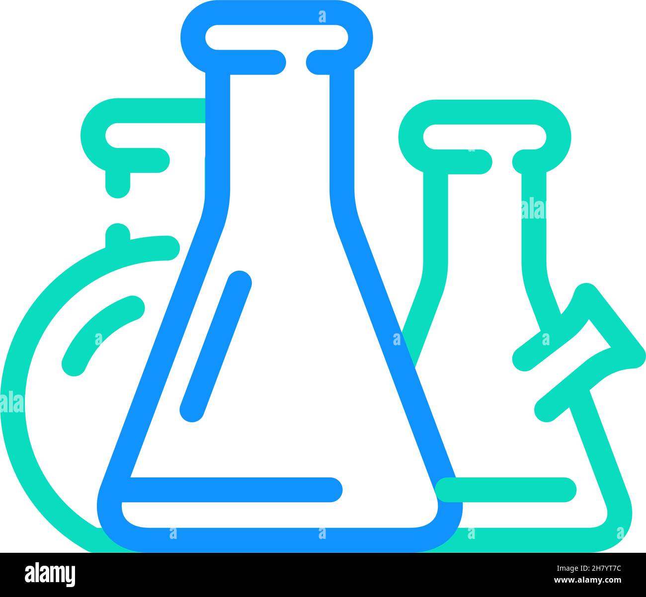 flasks lab tools color icon vector illustration Stock Vector Image ...