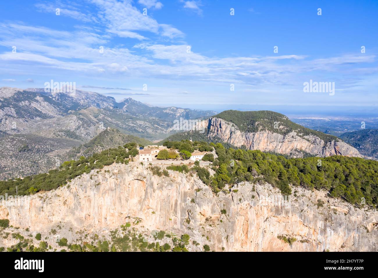 Ruins of castle Castell Alaro on Mallorca mountain landscape scenery ...