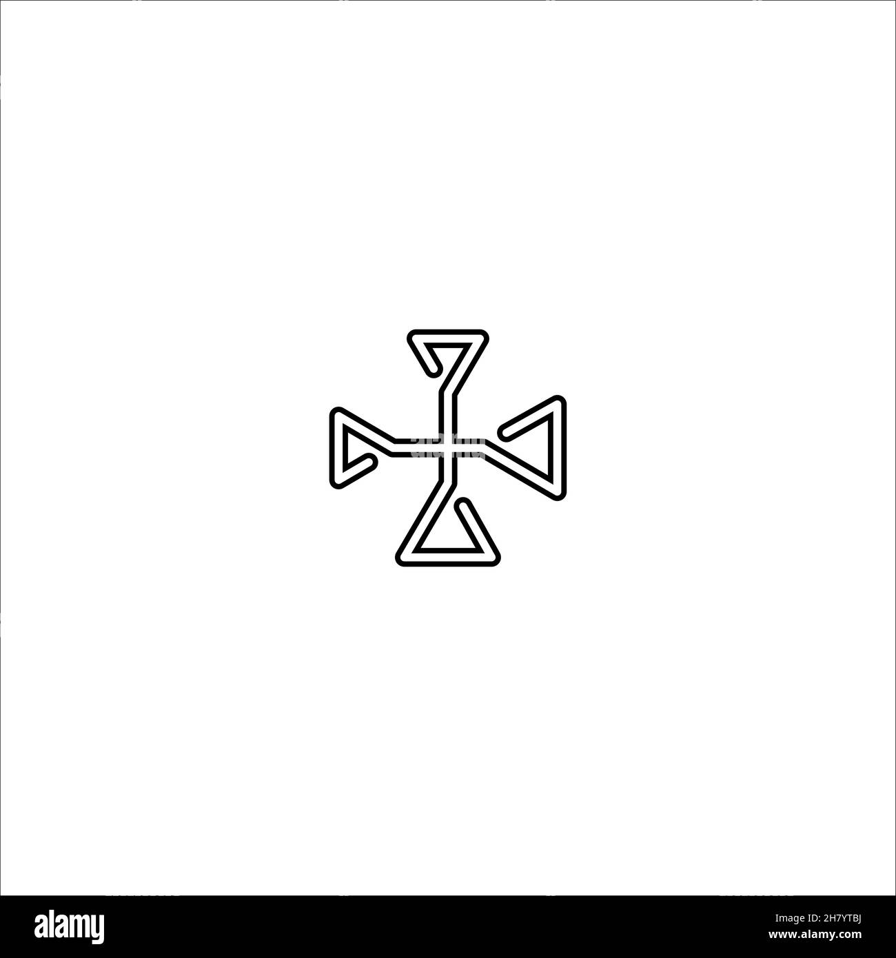 Christian cross line icon. Simple style christian religion poster ...