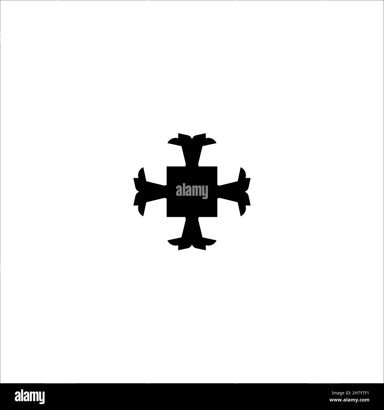 Christian cross line icon. Simple style christian religion poster ...