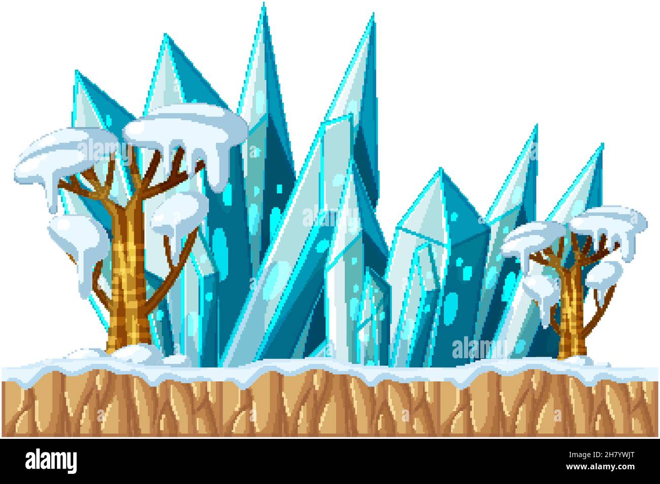 Blue crystal in cartoon style illustration Stock Vector Image & Art - Alamy