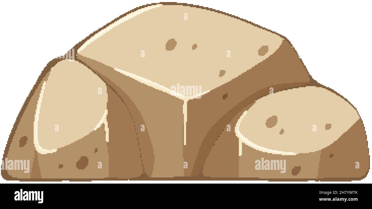 Stones in cartoon style on white background illustration Stock Vector ...