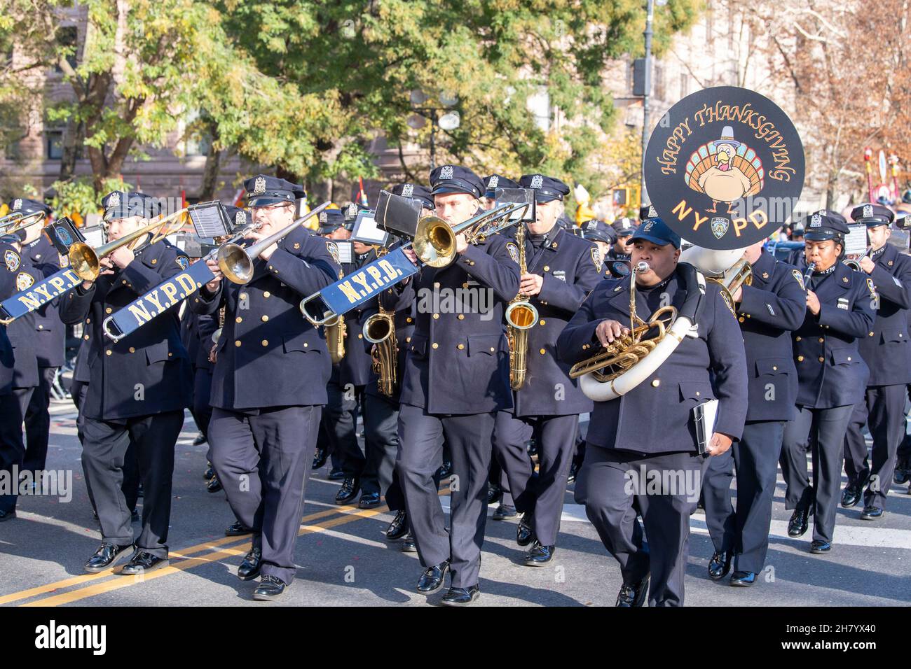 New York, United States. 25th Nov, 2021. NYPD Police Band perform ...