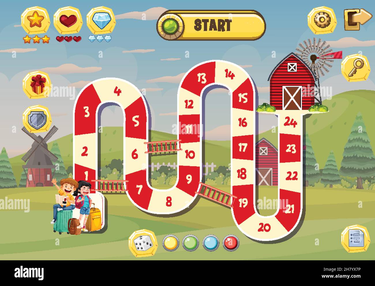 Counting number game template for kid illustration Stock Vector Image ...