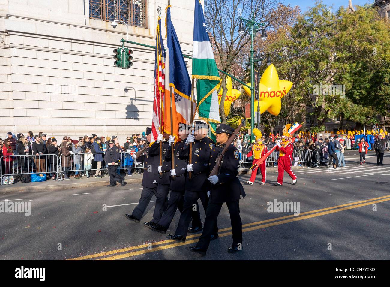 NYPD Police Band perform during the 95th Annual Macy's Thanksgiving Day ...
