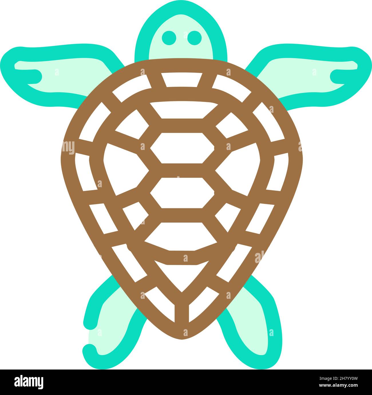 turtle aquatic animal color icon vector illustration Stock Vector Image ...
