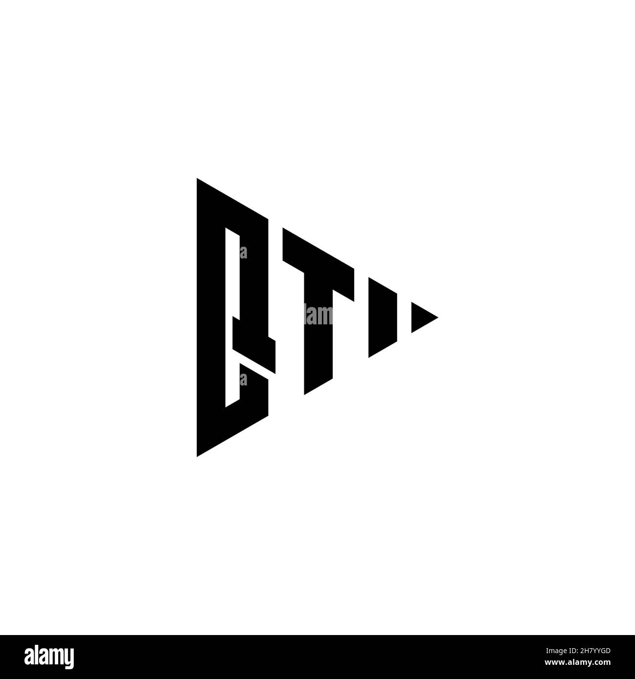 QT Monogram logo letter with triangle play button shape style on ... QT Monogram logo letter with triangle play button shape style on ...