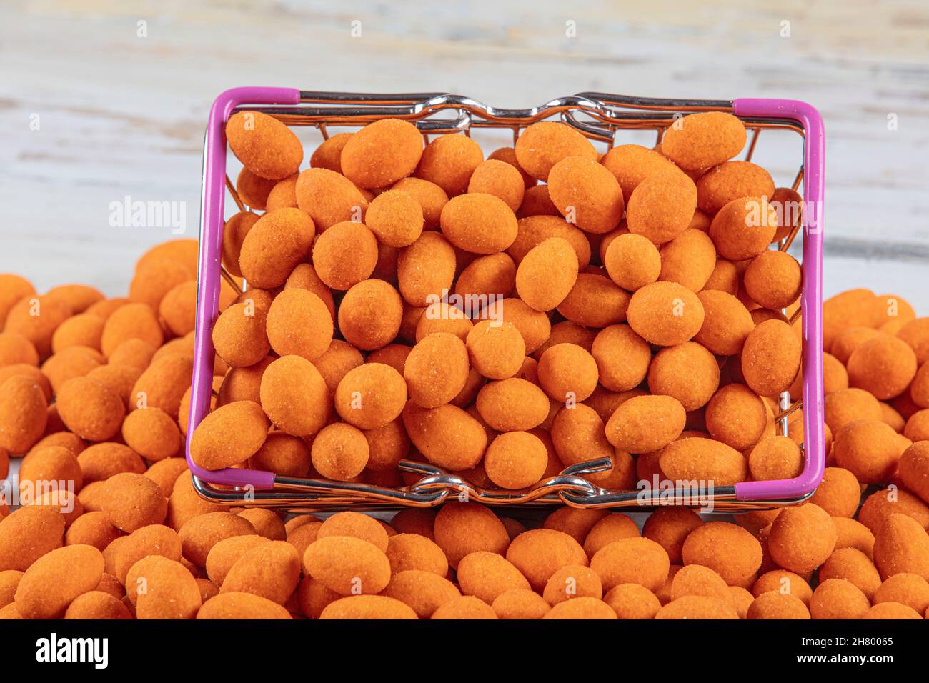 Peanut With Chips Sauce. Pile of sauce peanuts. Grilled peanuts in ...