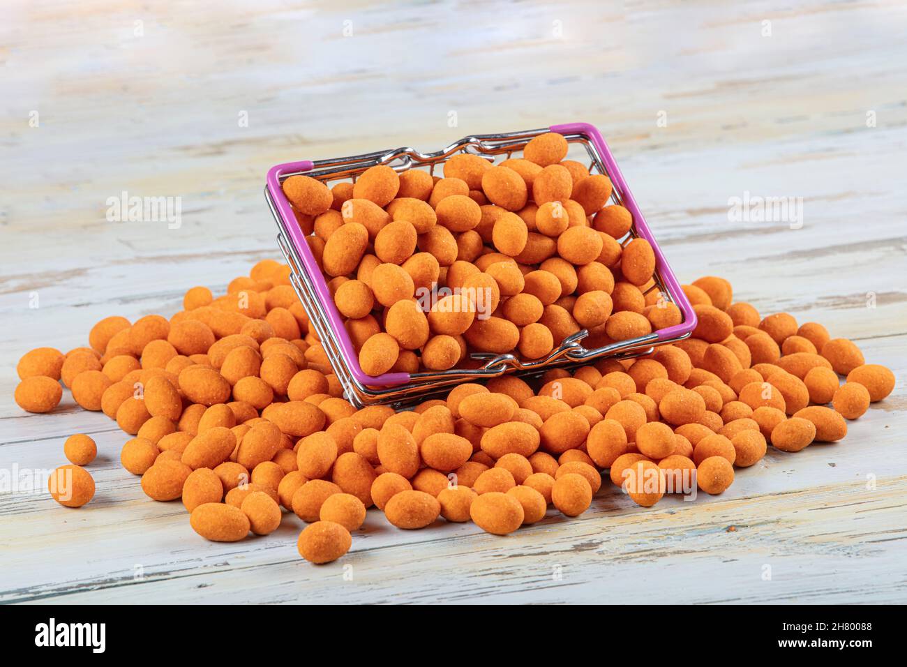 Peanut With Chips Sauce. Pile of sauce peanuts. Grilled peanuts in ...