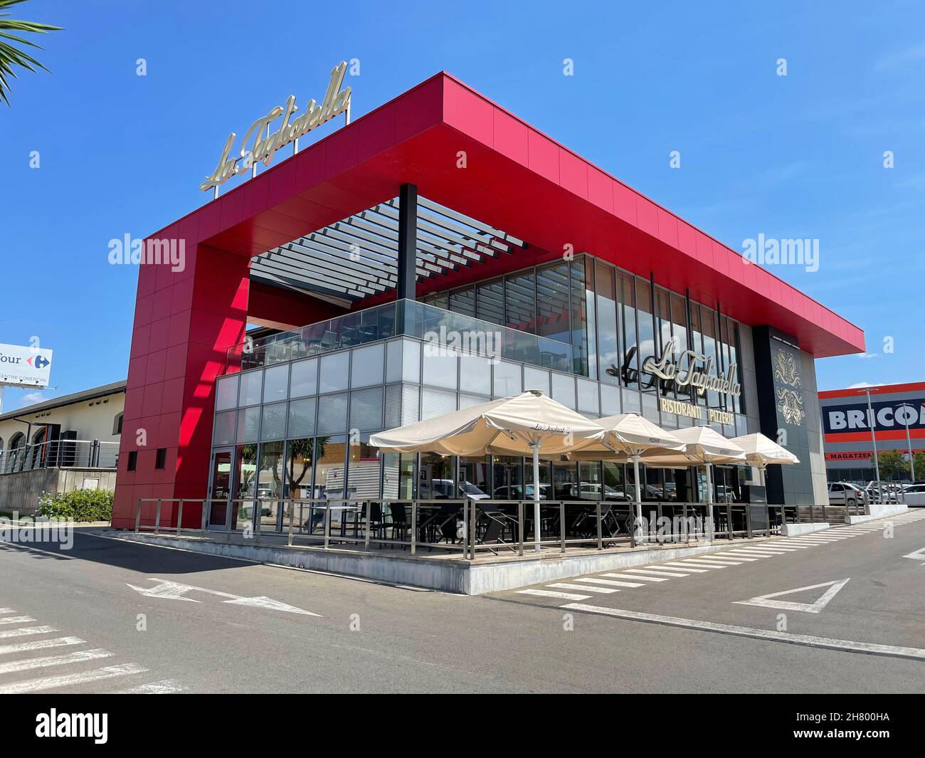Barcelona, Spain - 05 Aug 2021 - facade of La Tagliatella restaurant ...