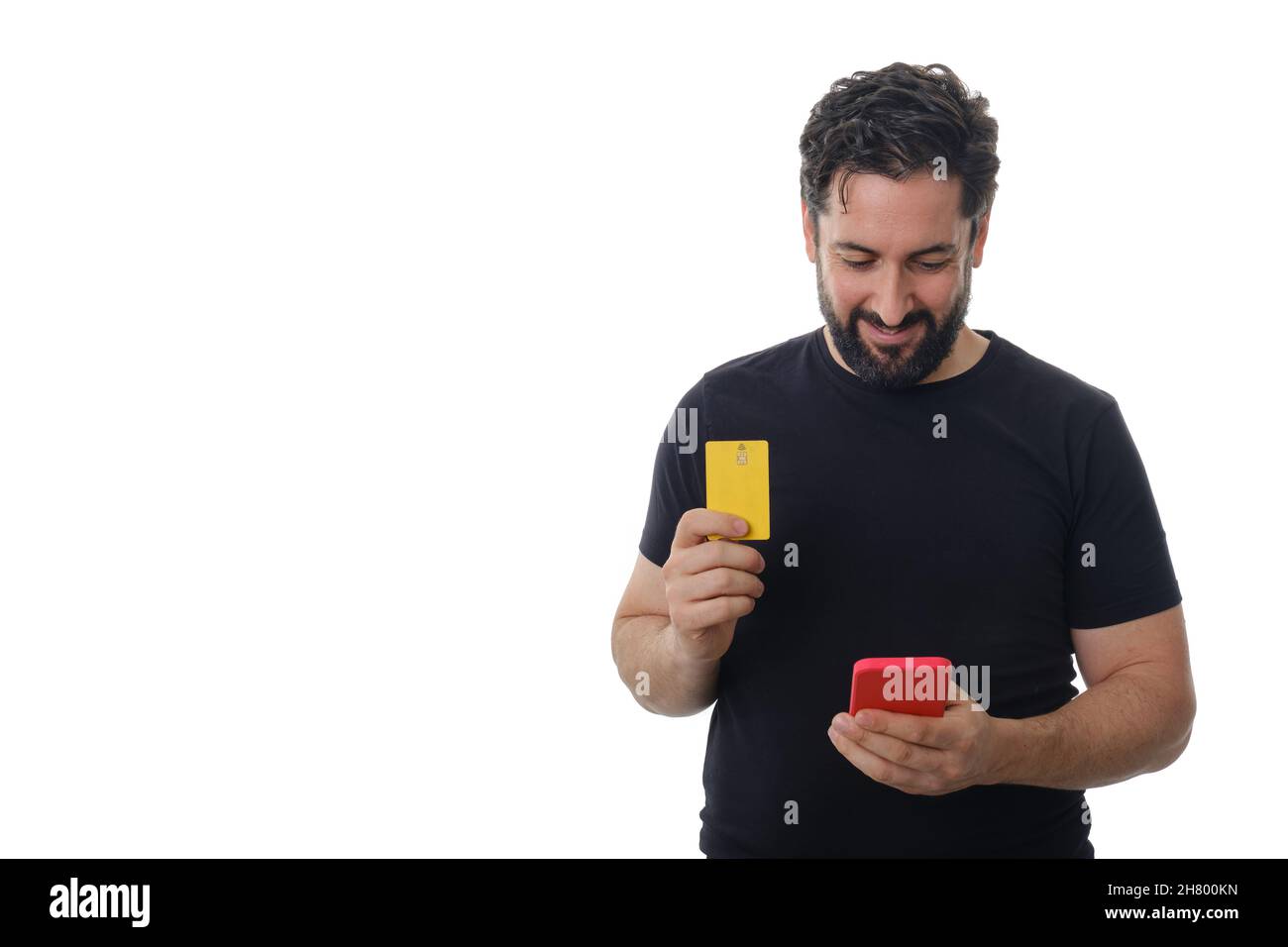 Man using phone credit Cut Out Stock Images & Pictures - Alamy