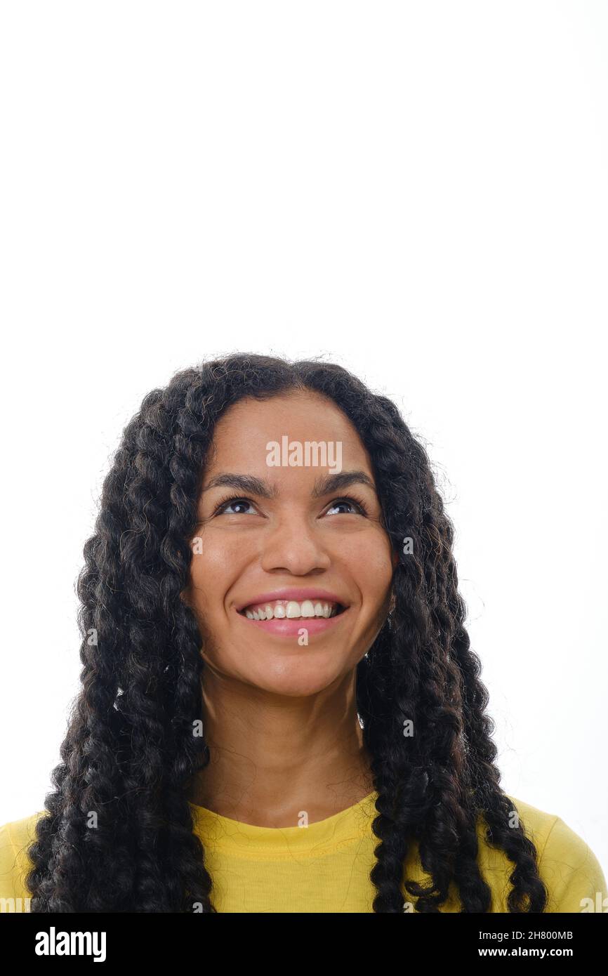 Woman face front view smile hi-res stock photography and images - Alamy