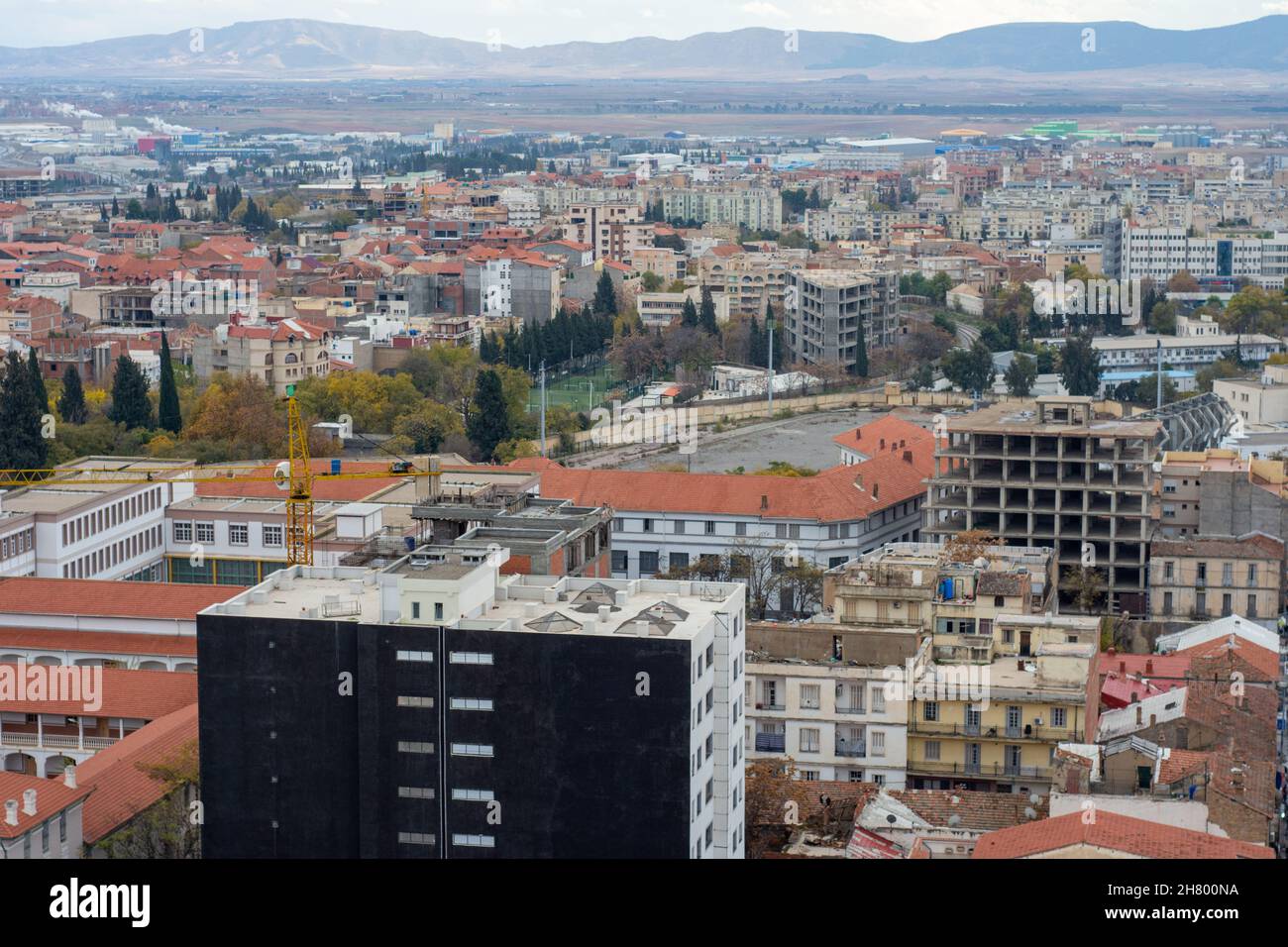 High angle view of Setif downtown from Park mall building Stock Photo ...