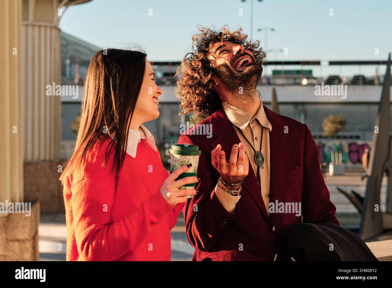 Two friends walking together hi-res stock photography and images - Alamy