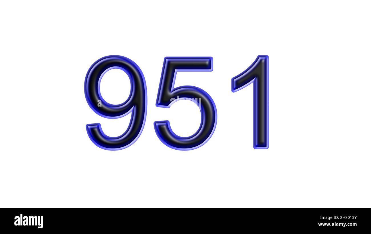 blue 951 number 3d effect white background Stock Photo - Alamy