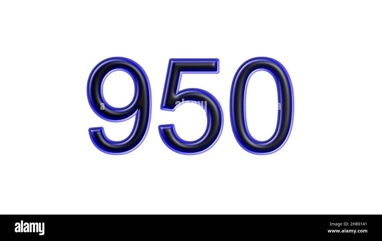 blue 950 number 3d effect white background Stock Photo - Alamy