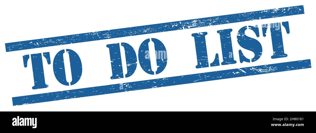 TO DO LIST text on blue grungy rectangle vintage stamp Stock Photo - Alamy