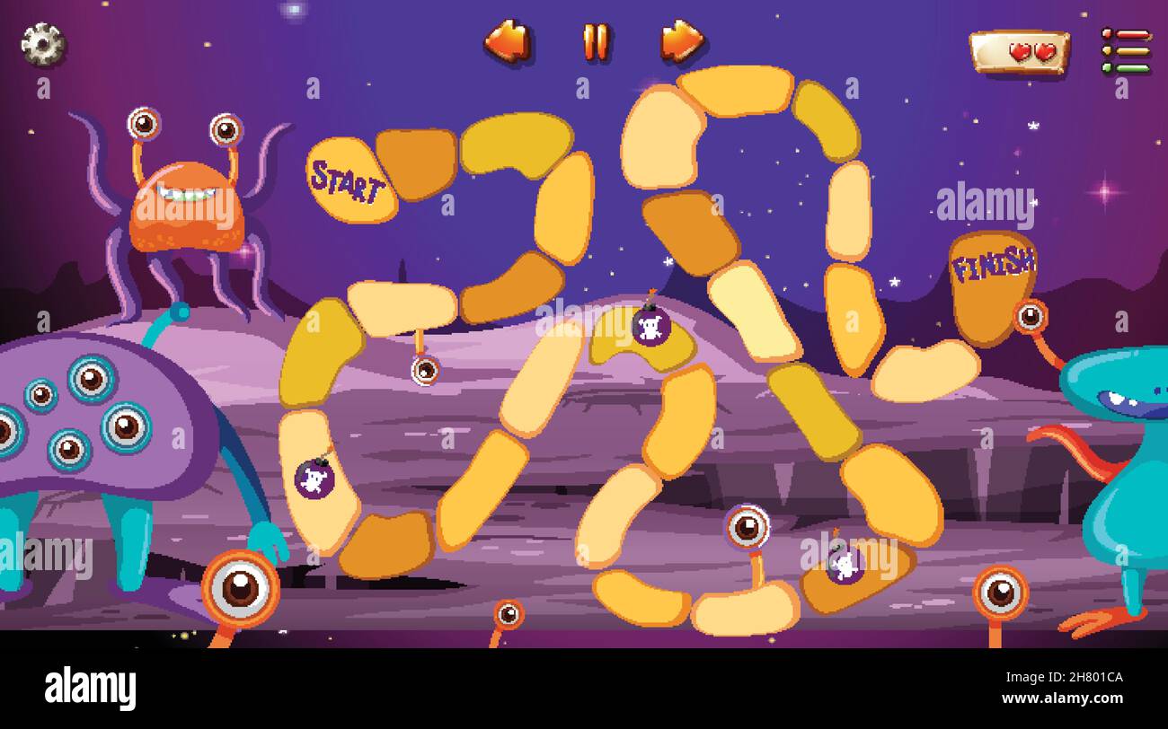 Board game template with alien theme illustration Stock Vector Image ...