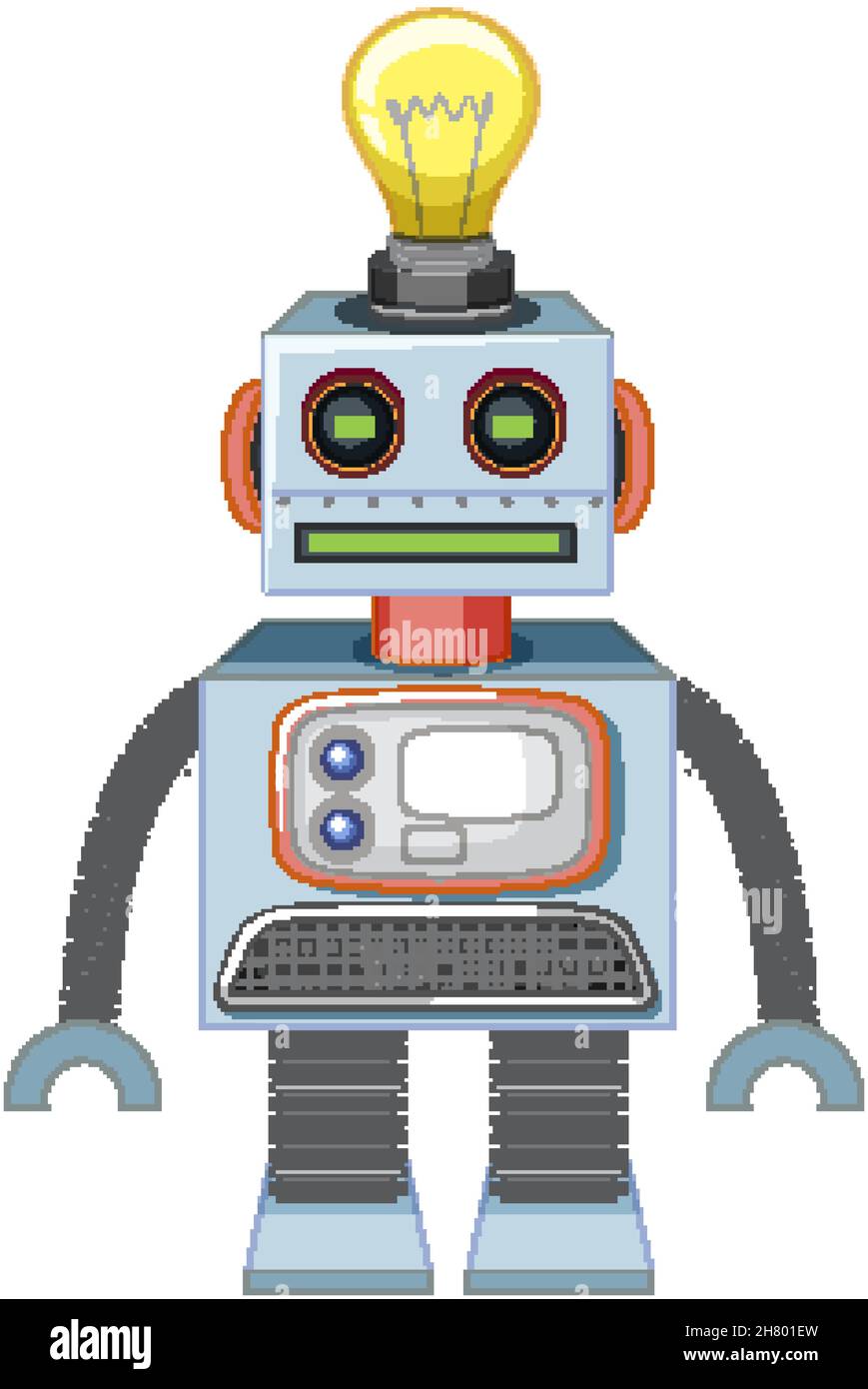 Vintage robot toy on white background illustration Stock Vector Image ...