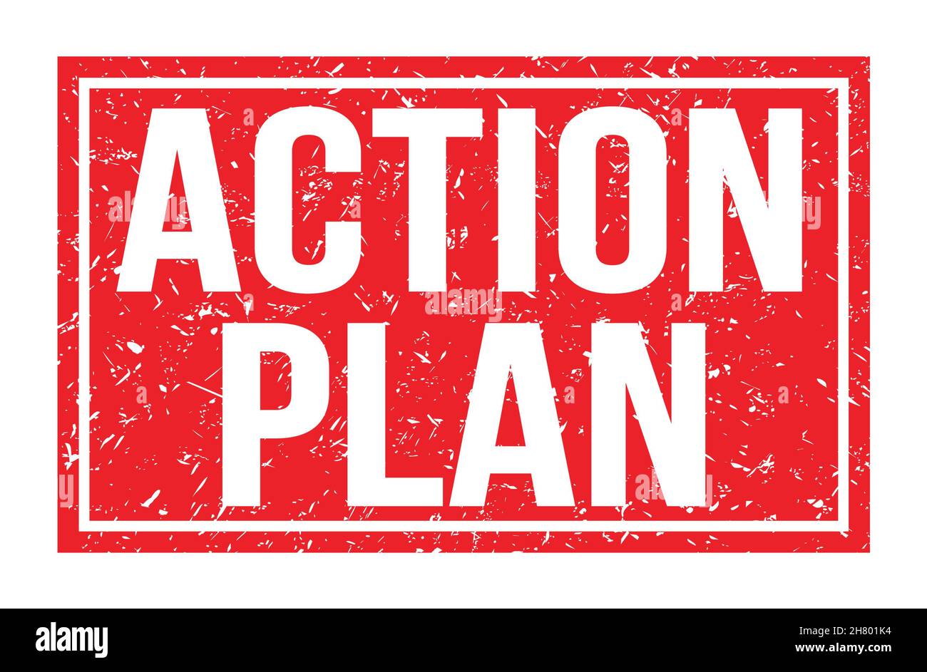ACTION PLAN, words written on red rectangle stamp sign Stock Photo - Alamy