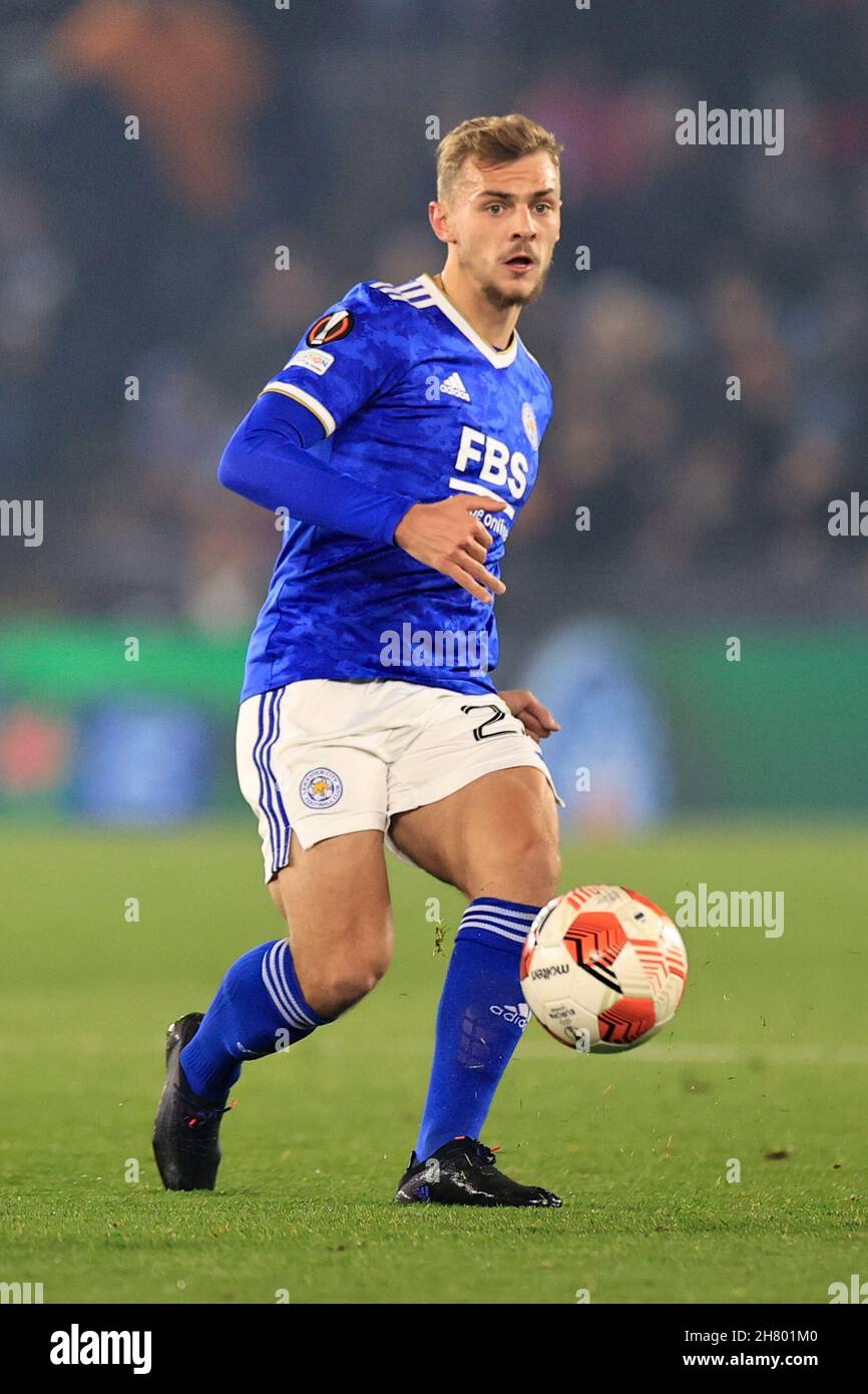 Kieran Dewsbury-Hall #22 of Leicester City passes the ball Stock Photo ...
