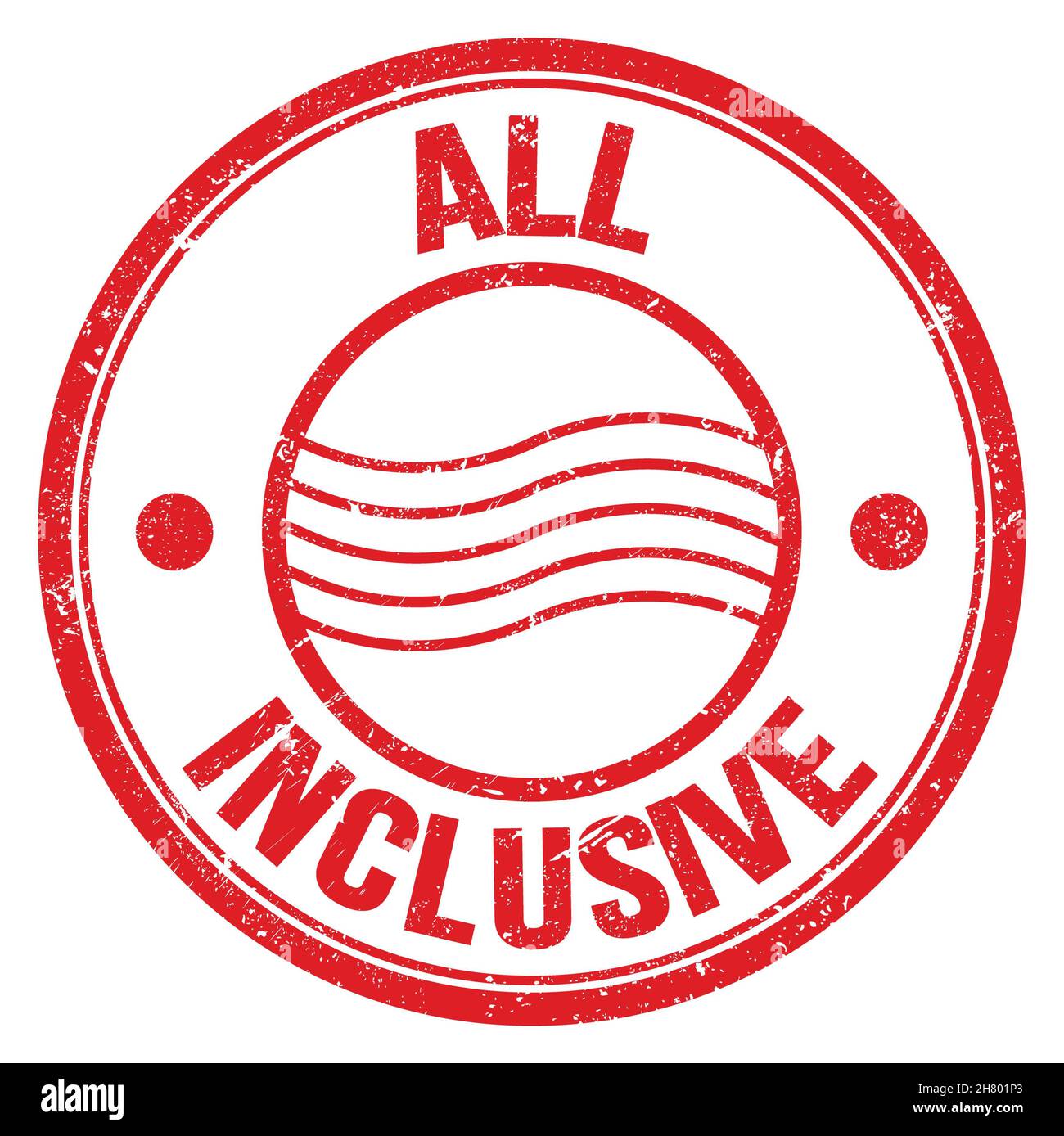 ALL INCLUSIVE text written on red round postal stamp sign Stock Photo ...