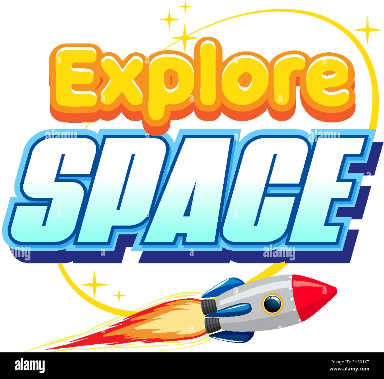 Explore Space word logo design illustration Stock Vector Image & Art ...