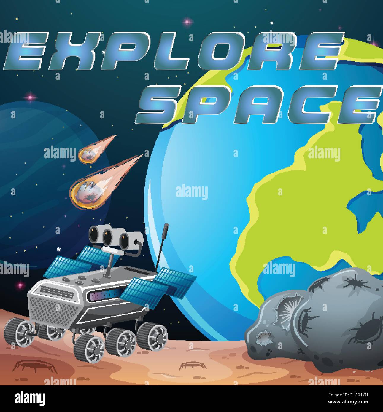 Explore Space poster design illustration Stock Vector Image & Art - Alamy