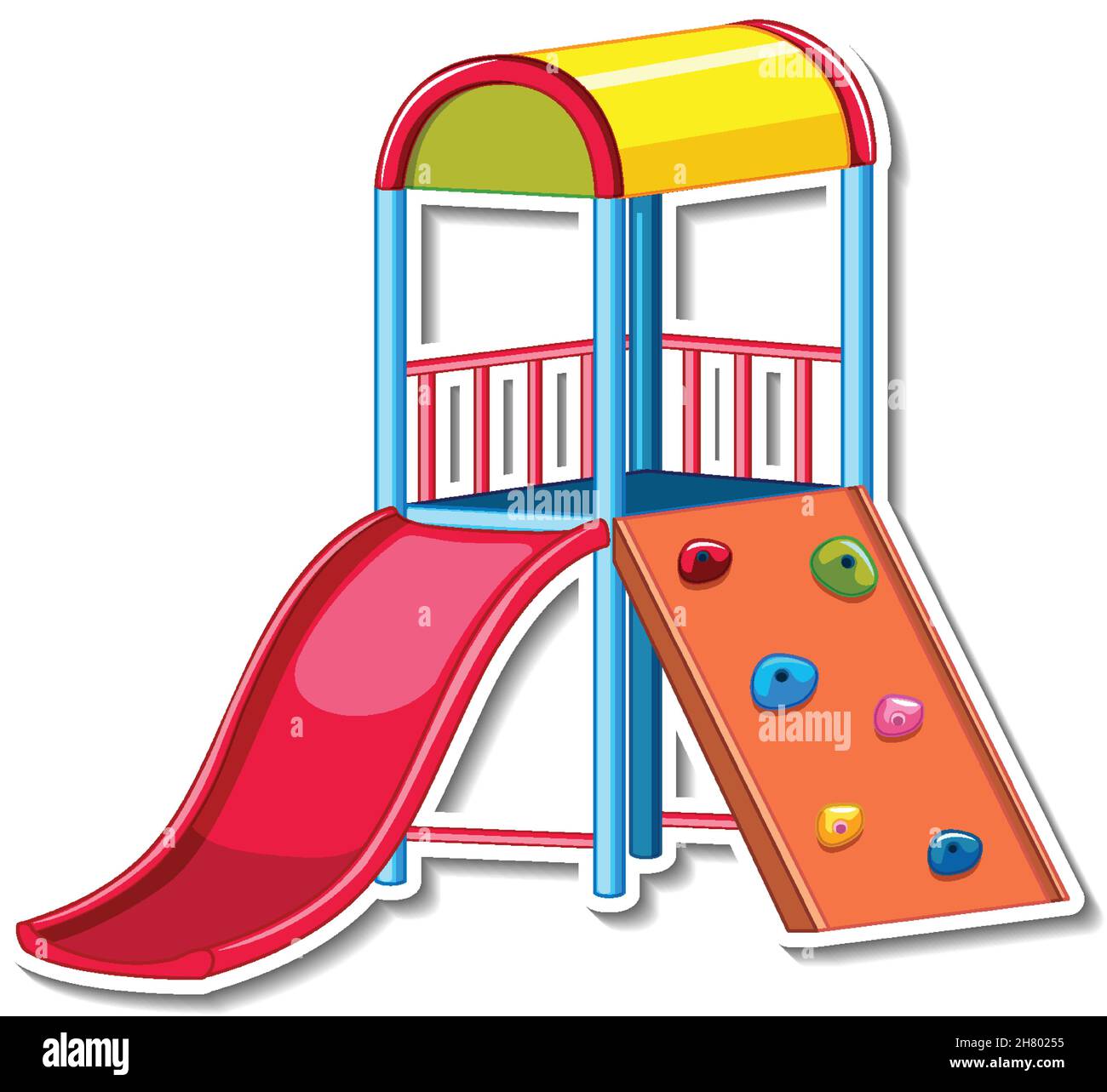 Playground slide cartoon sticker illustration Stock Vector Image & Art ...