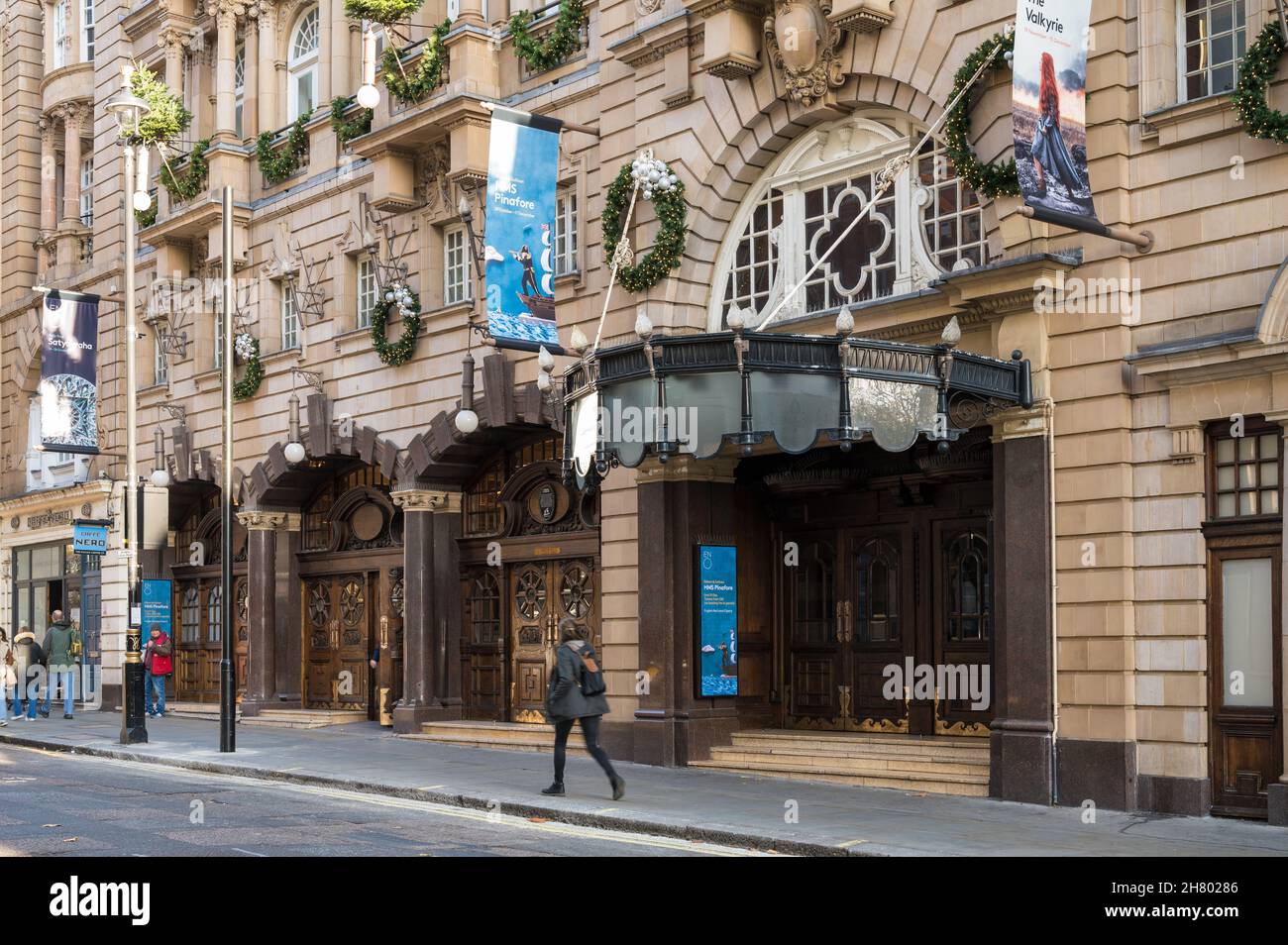 Exterior of the London Coliseum theatre, Covent Garden, London, England ...