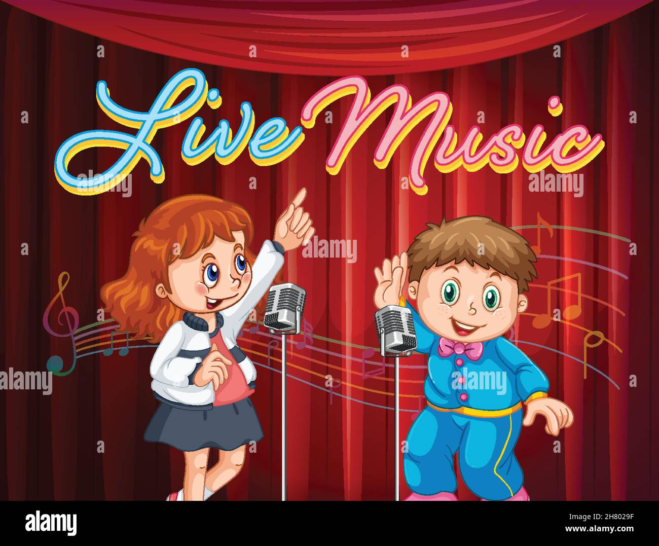 Kids perform stage Stock Vector Images - Alamy
