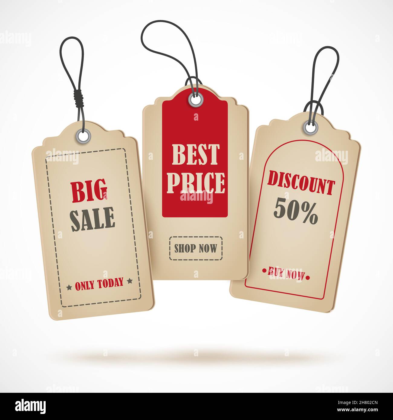 Vector stickers, price tag, banner, label. Coupon sale, offers and ...