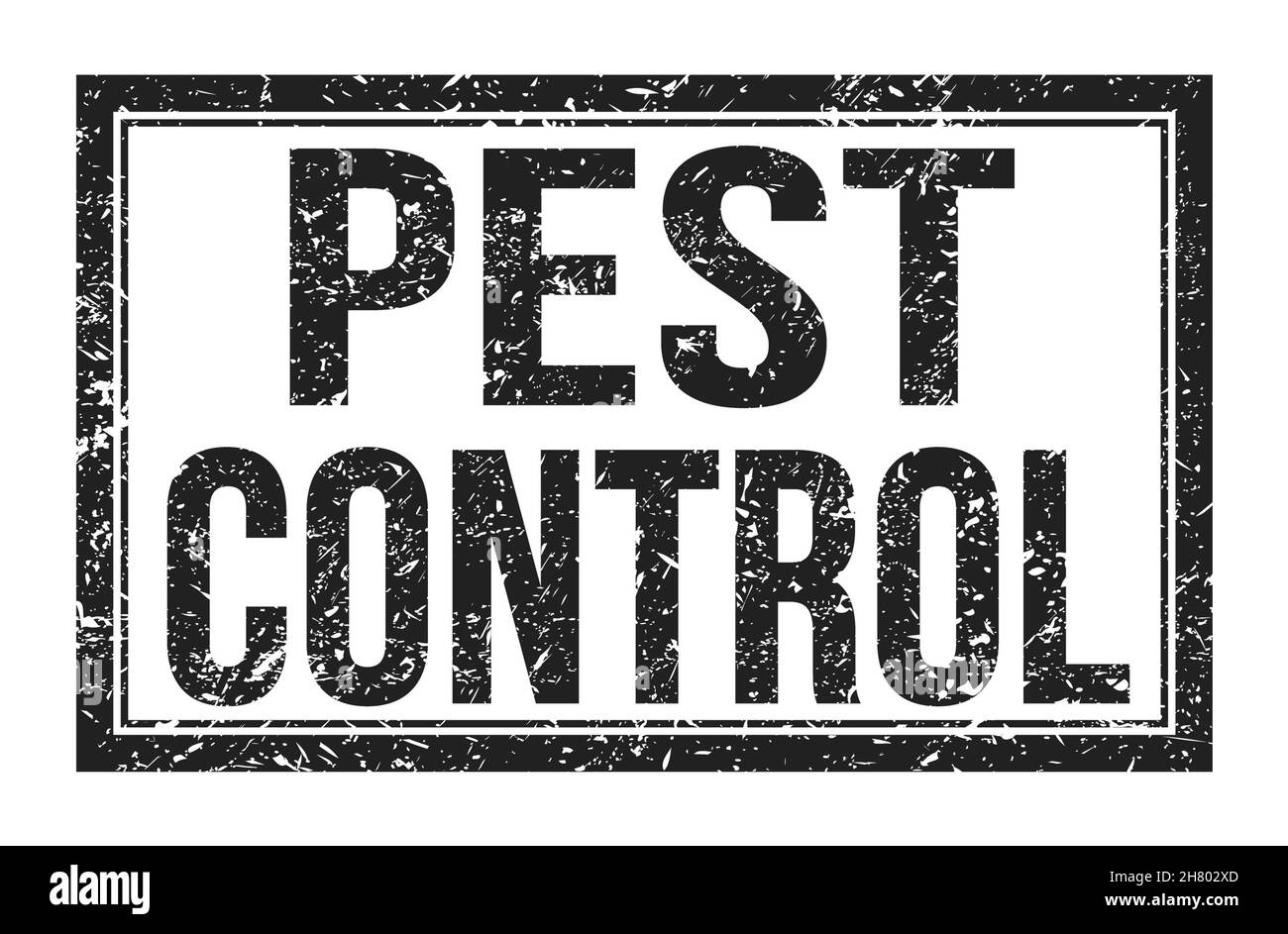 PEST CONTROL, words written on black rectangle stamp sign Stock Photo ...