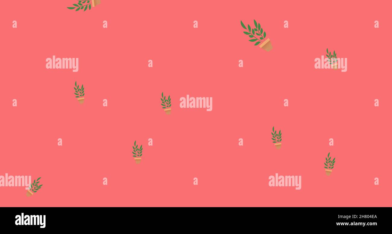 Image of illustration of houseplants in yellow and brown pots falling ...