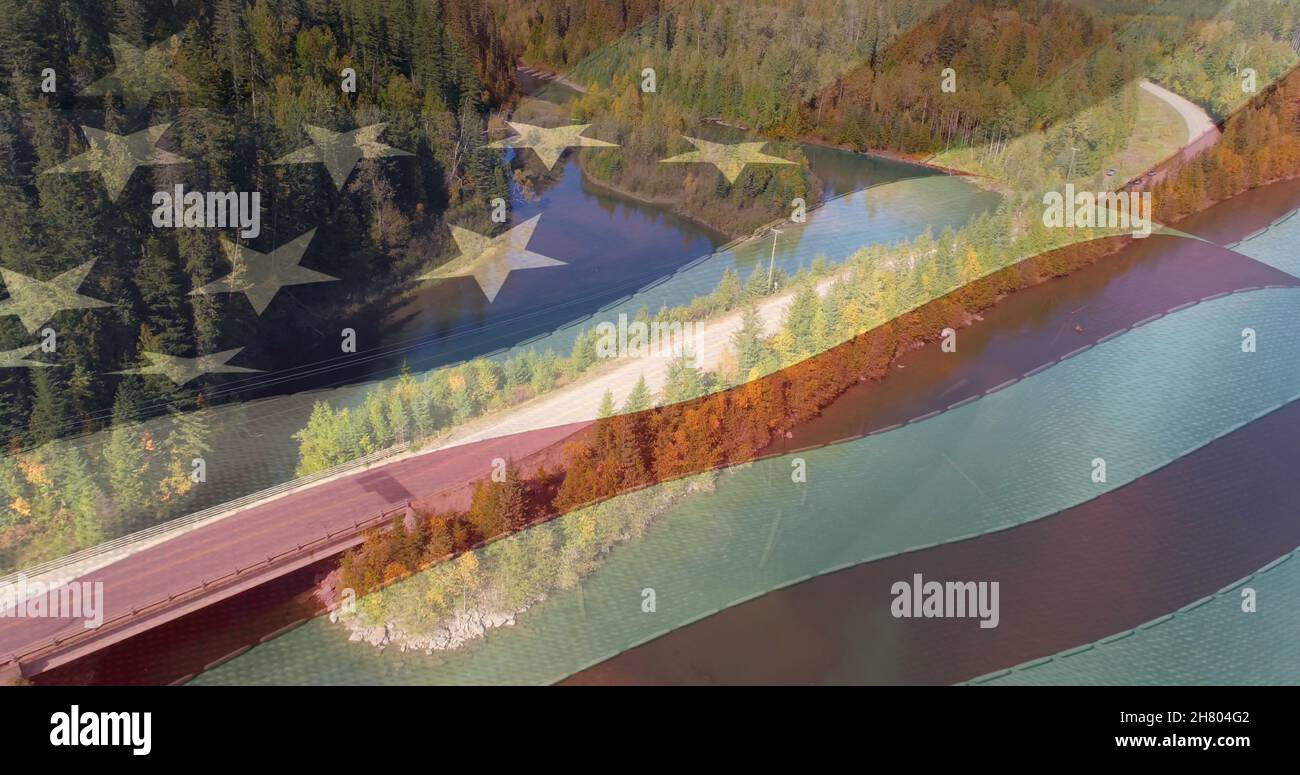 American flag by river hi-res stock photography and images - Alamy