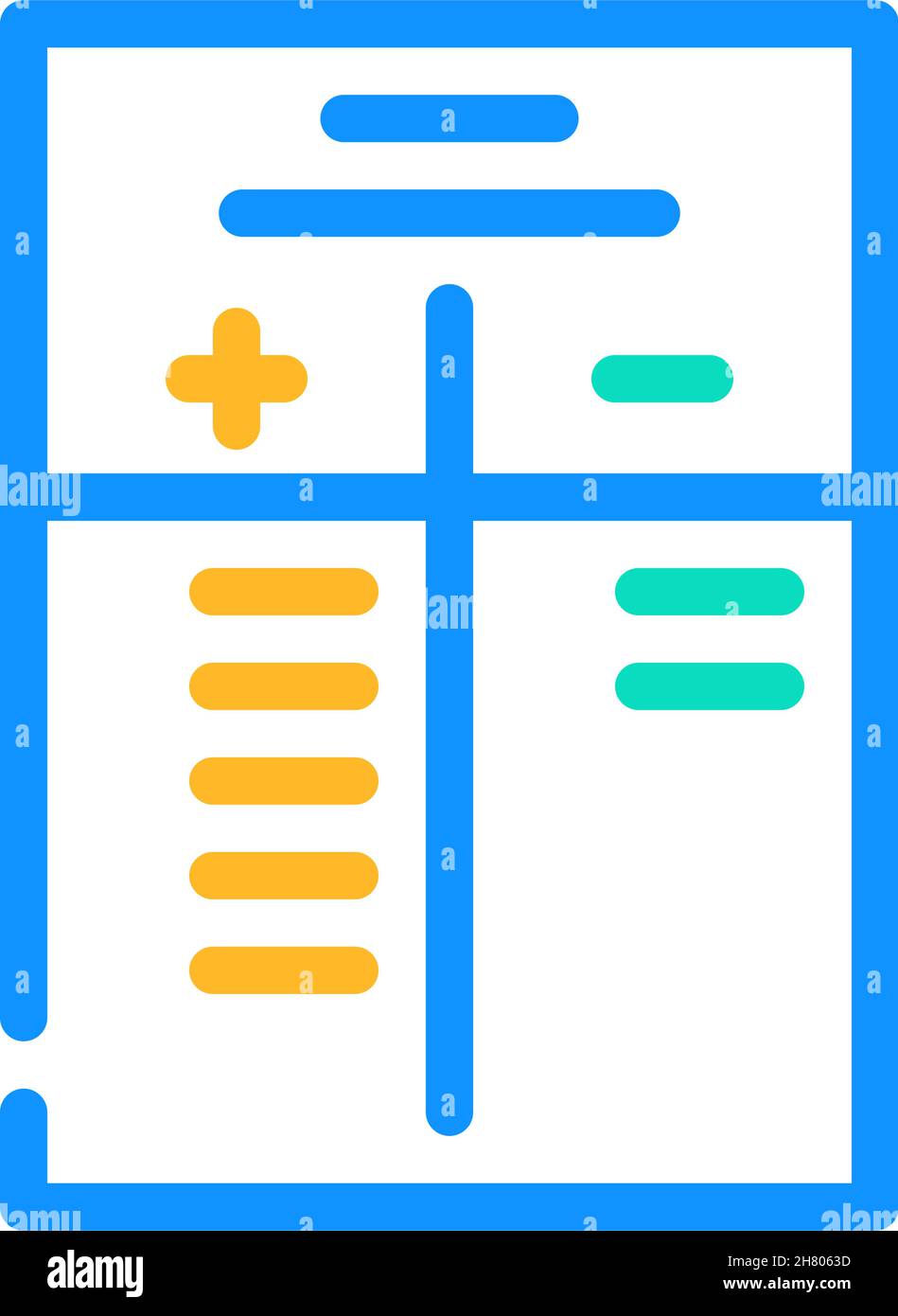 pros and cons color icon vector illustration Stock Vector Image & Art ...