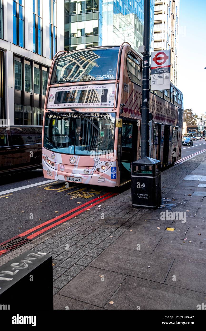 Waterloo London England UK, November 21 2021, Pink London Double Decker ...