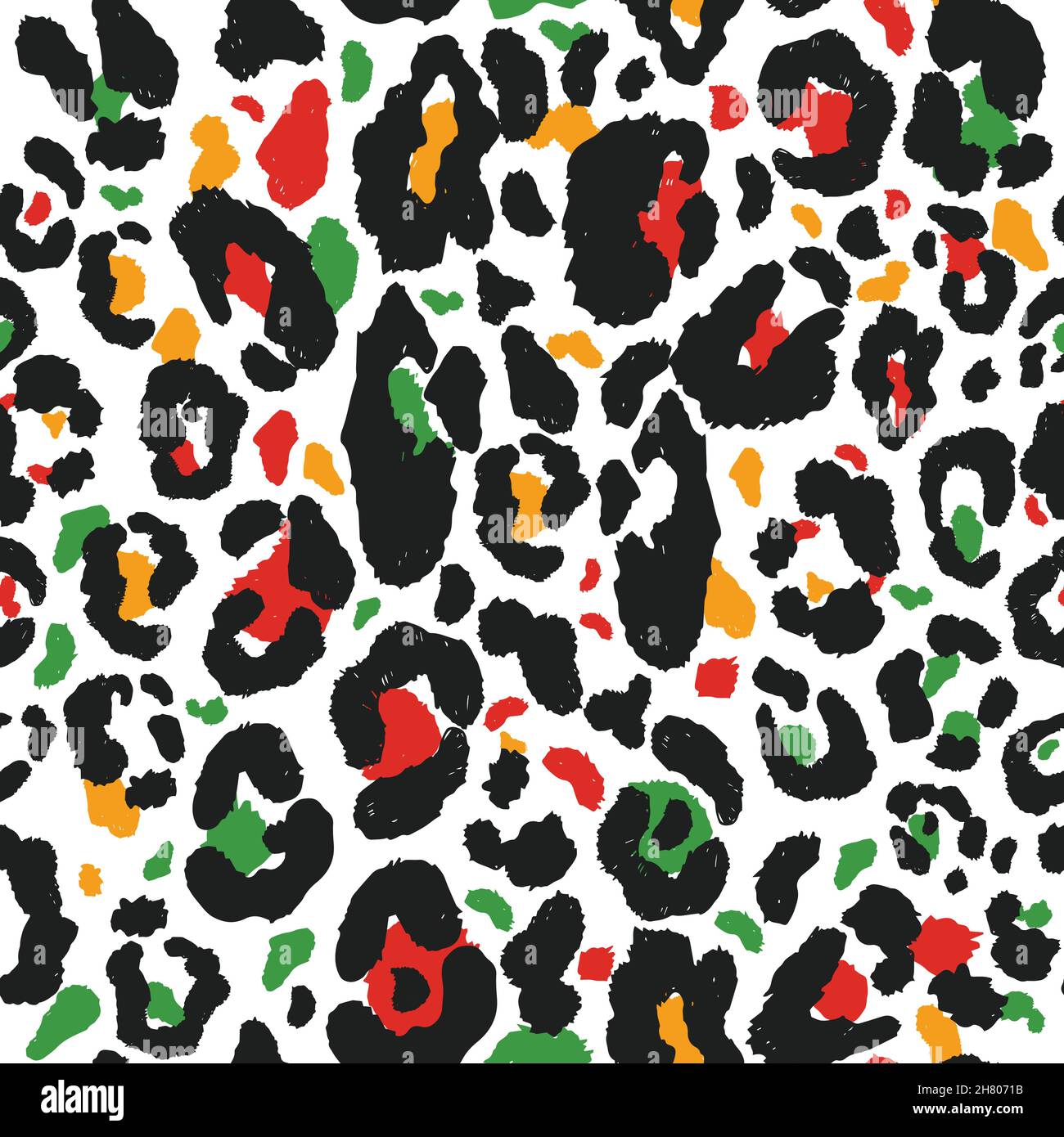 Vector seamless pattern with colored leopard print. Animal print. Cheetah print Stock Vector ...